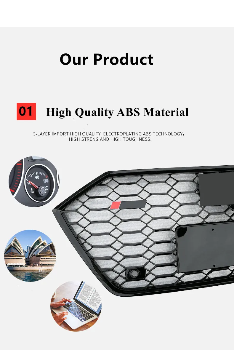Rs5 Honeycomb Style Front Grille For Audi B8.5 A5/s5/rs5 2012 2013 2014 ...