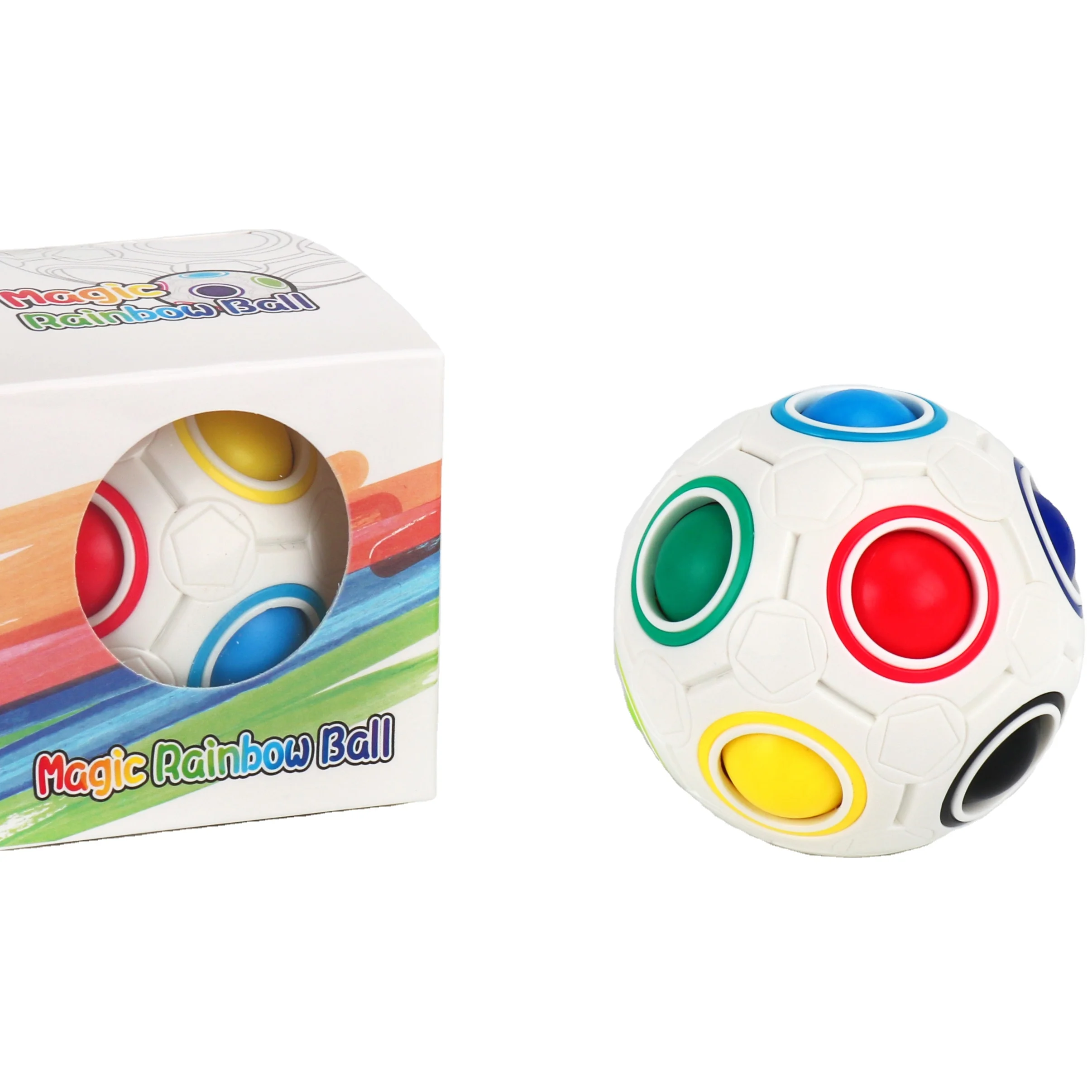 Moyu New Arrival Fun Fidget Cube Puzzle Rotation Fidget Magic Rainbow ...