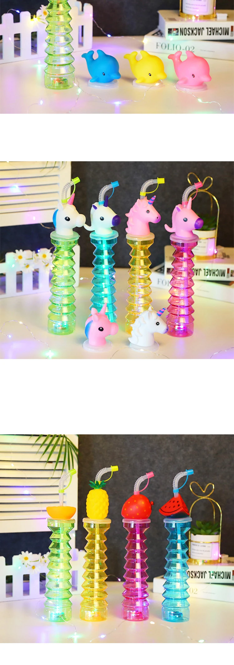 500ml Palm Tree LED Flashing Light up Toy Fruit Character