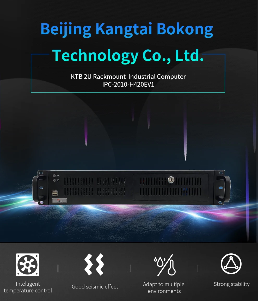 KTB Kangtai 2U Rackmount Short Depth IPC Server Chassis Industrial Computer Case Supports ATX ...