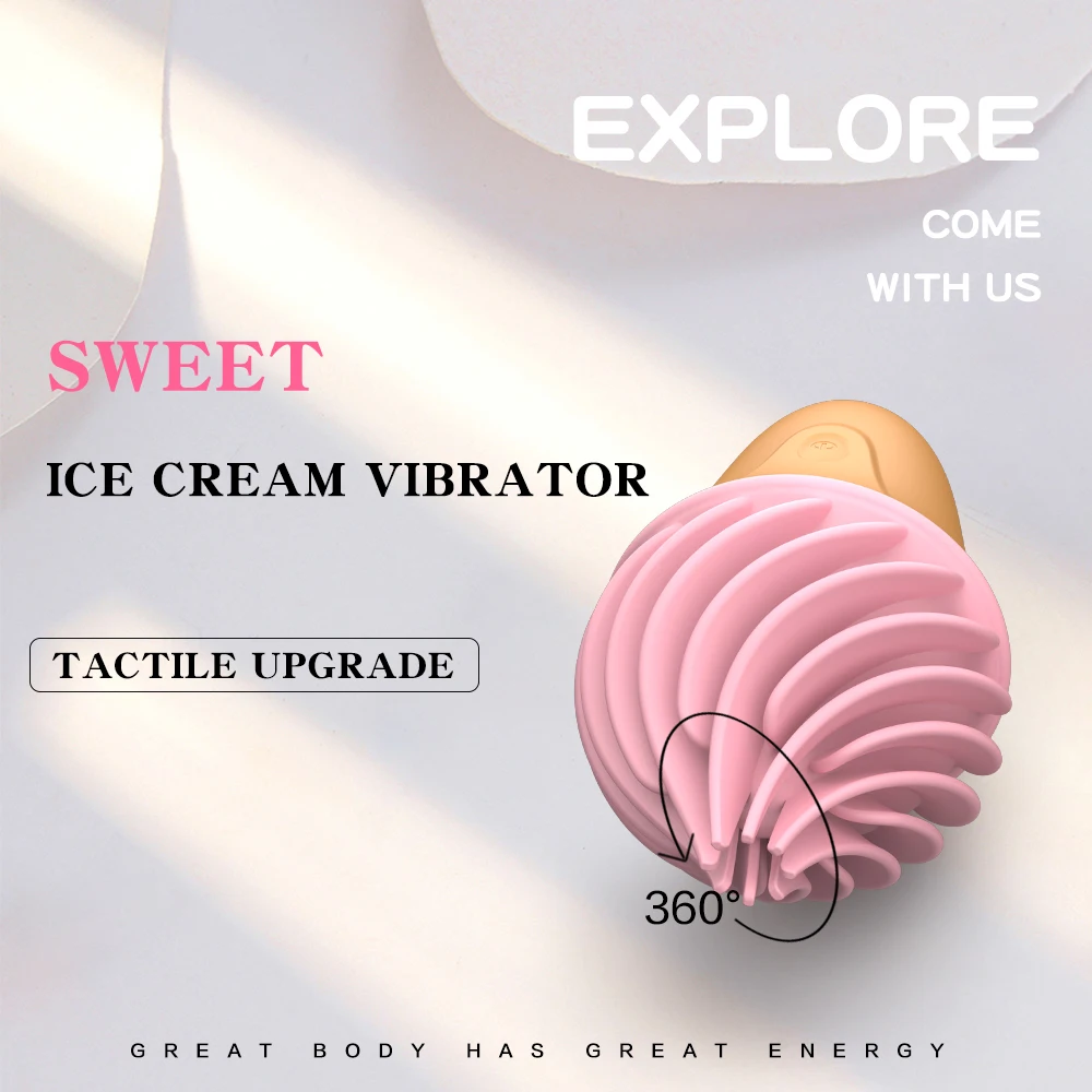 2023 Best Seller Sweet Treat Ice Cream Clitoral Stimulator Silicone Intense Personal Massager ...