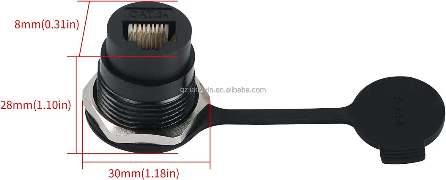 Rj45 Shielded Panel Mount Coupler Cat6a Female To Female Pass Through ...