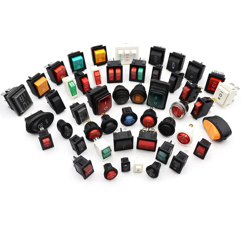 30.5mm*25.5mm On Off Power Green Rocker Switch Kcd4 250vac Led Button ...