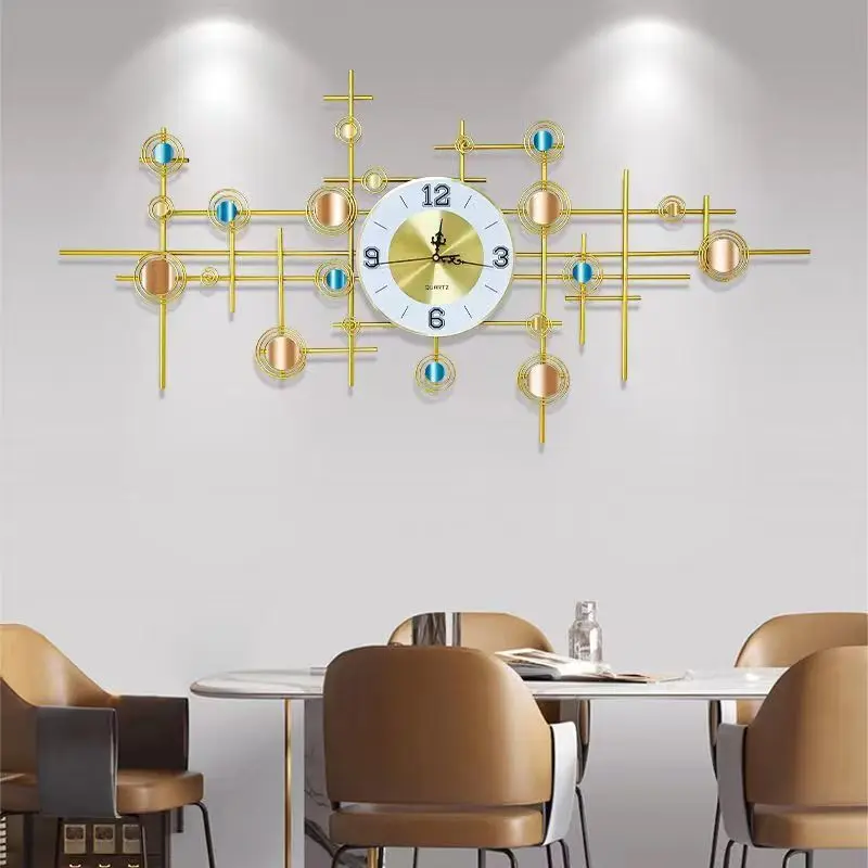 115*57 Light luxury Living room decorative paint clock Restaurant wall ...