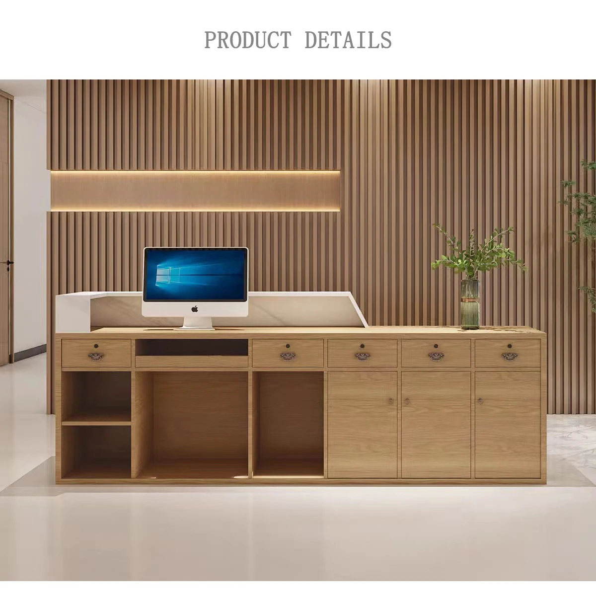 Luxury Wood Beauty Salon Respoke Reception Desks by Zimoo
