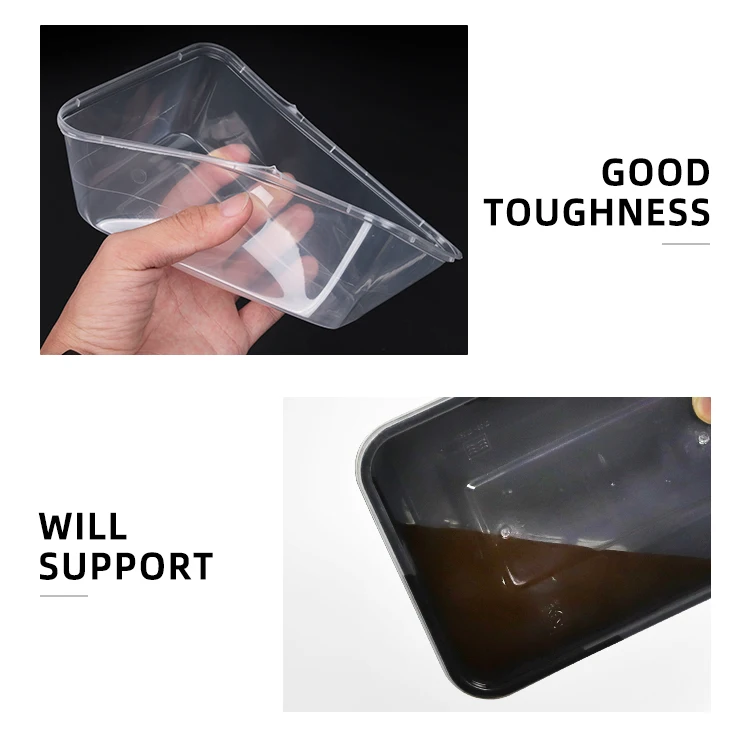 750ml Disposable Clear Plastic Food Container,Pp Rectangle Plastic ...