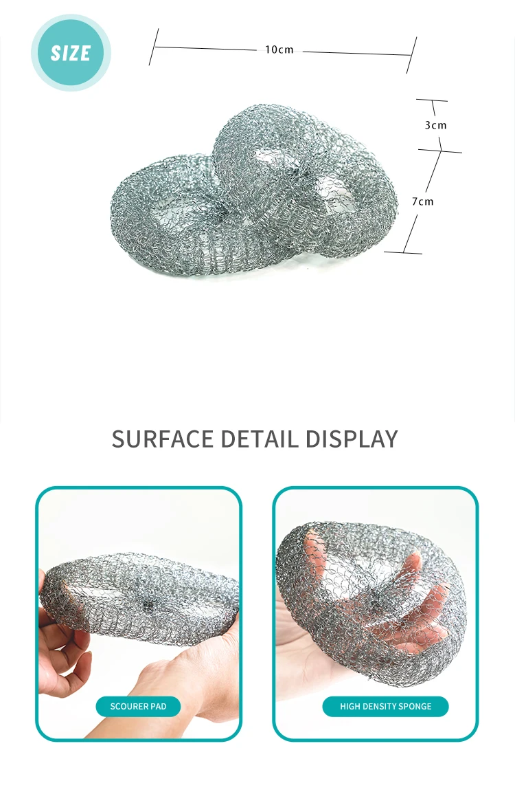 Metal Scourer with Handle Mesh Scourer Galvanized Mesh Roll for Kitchen ...