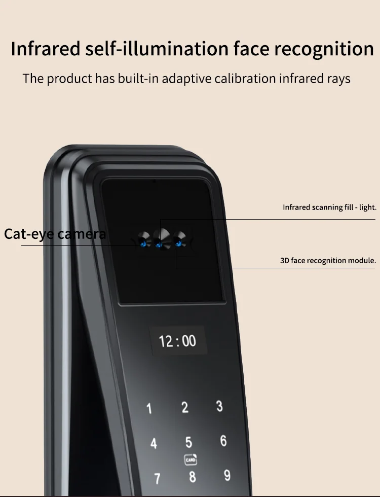 Glomarket Tuya 3d Face Recognition Smart Lock With Camera Cerradura Inteligente Biometric ...