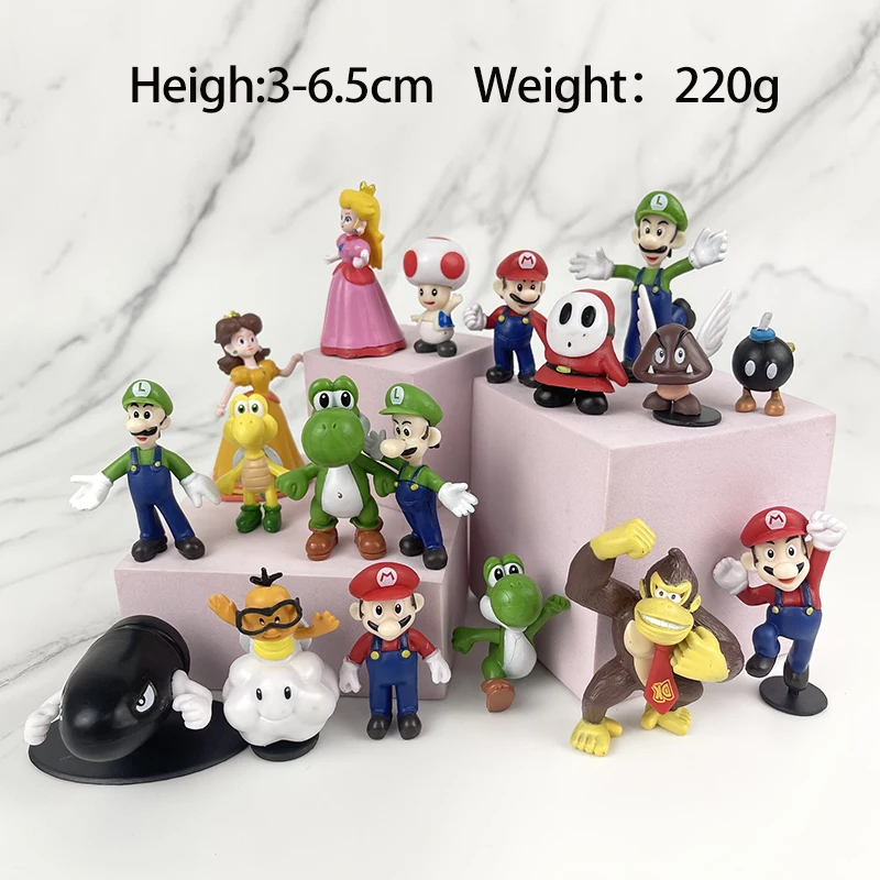 Mini 3-6cm 18pcs/set Wholesale Game Super Mario Bros Mario Toy Mini ...