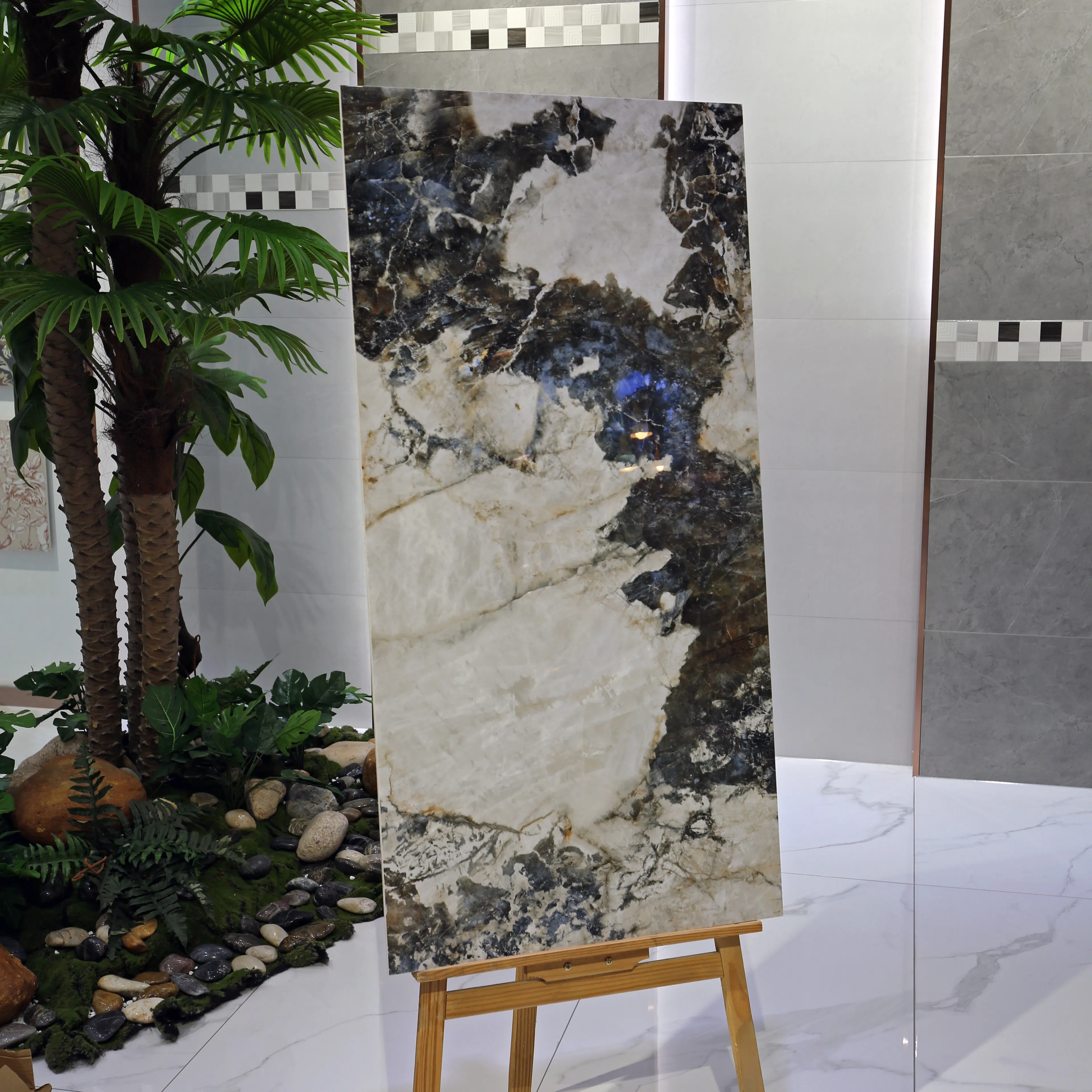 600x1200mm Onyx Designs Floor Tiles High Glossy Glazed Porcelain Floor ...