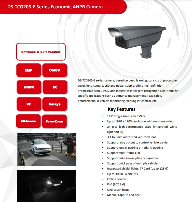 IDS-TCV500-BE/1550 Original Hik HlKVISION 5 MP IR ANPR Checkpoint ...