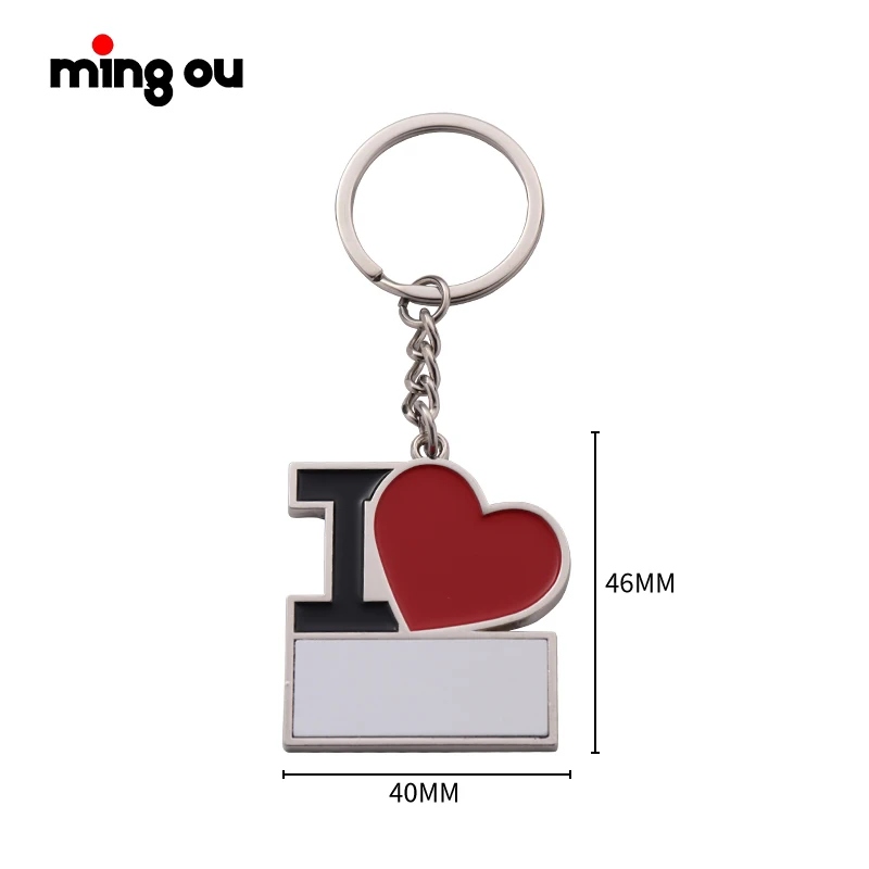 Valentine's Day Gift Couple Keychains LOVE Heart Keychain Ring Key ...