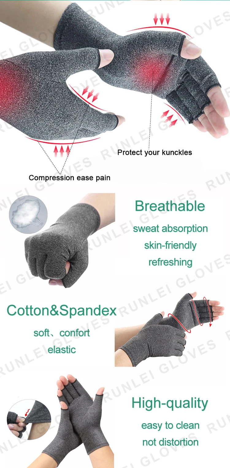 Custom Rheumatoid Joint Pain Women Cycling Grey Spandex Fingerless ...