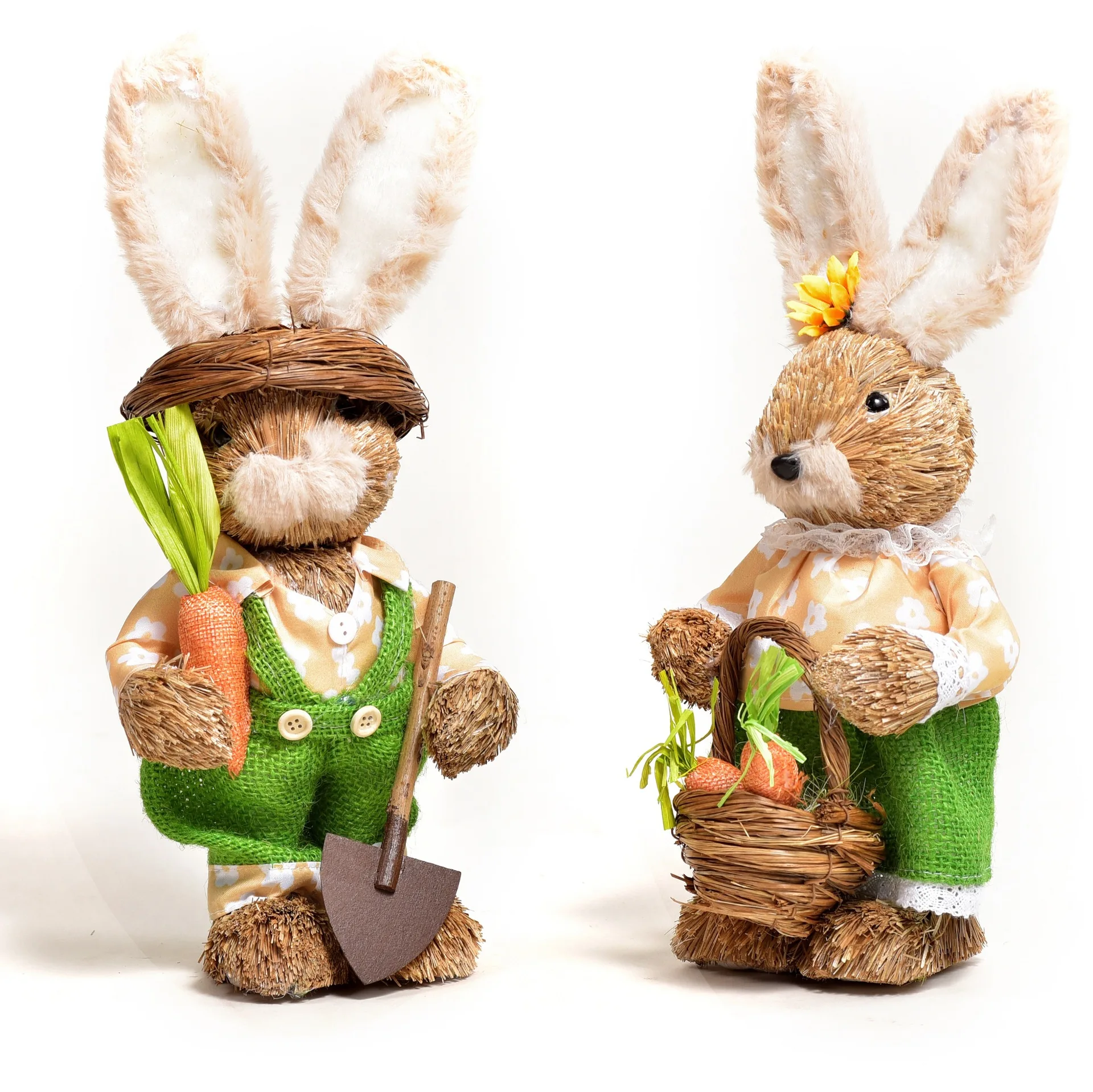 Handmade Artificial Straw Bunny - Perfect Easter Decor