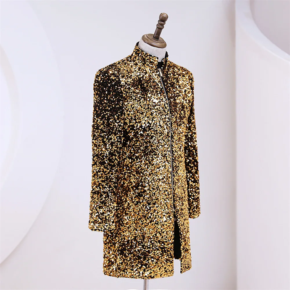 Mens Stylish Nightclub Stage Singer Costume Suit Jacket Party Stand ...