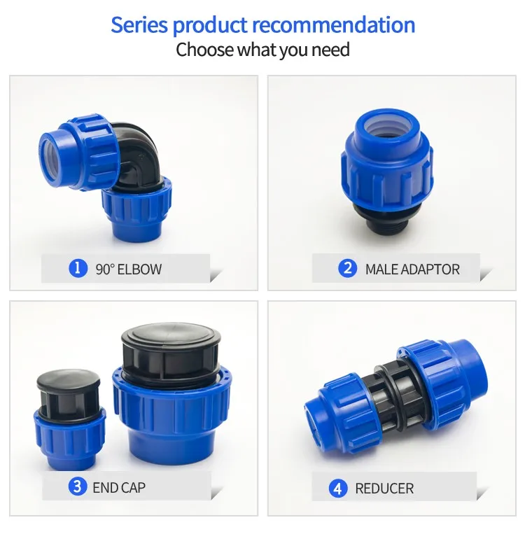 Male PP Double Union Ball Valve Compression Fittings PN16