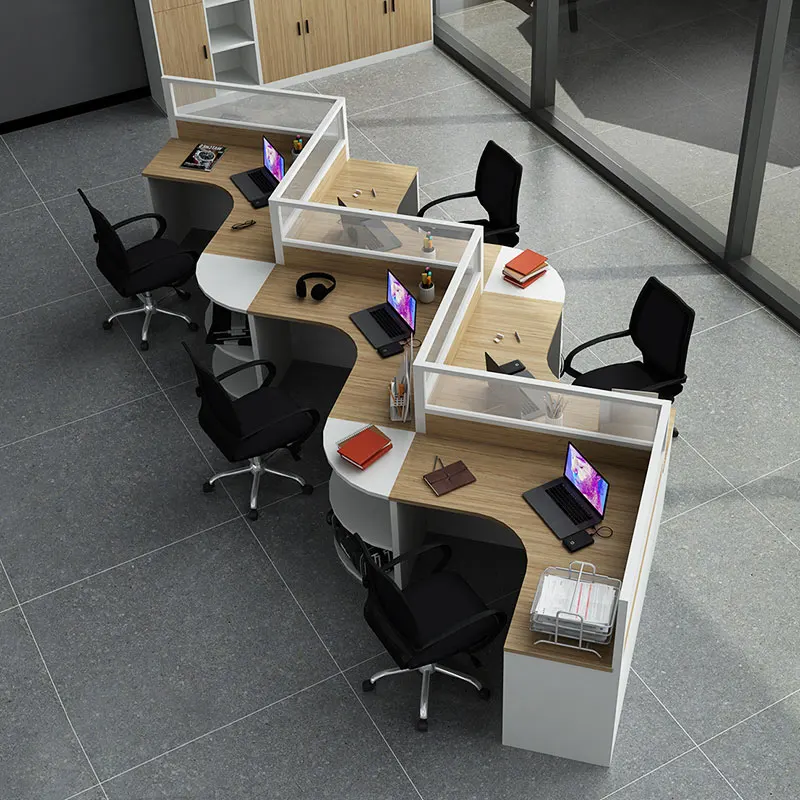 New Arrival Modular Office W Shaped Corner Desk Workstation For Open ...
