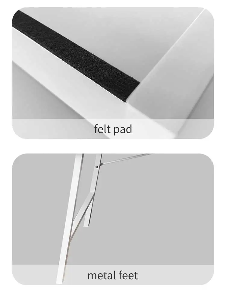 White Metal Feet Computer Workstation Table Desk In Uv Matt Paint Study ...