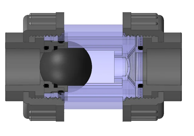 Transparent PVC Valve - Spring Ball Check Valve DN15-DN100