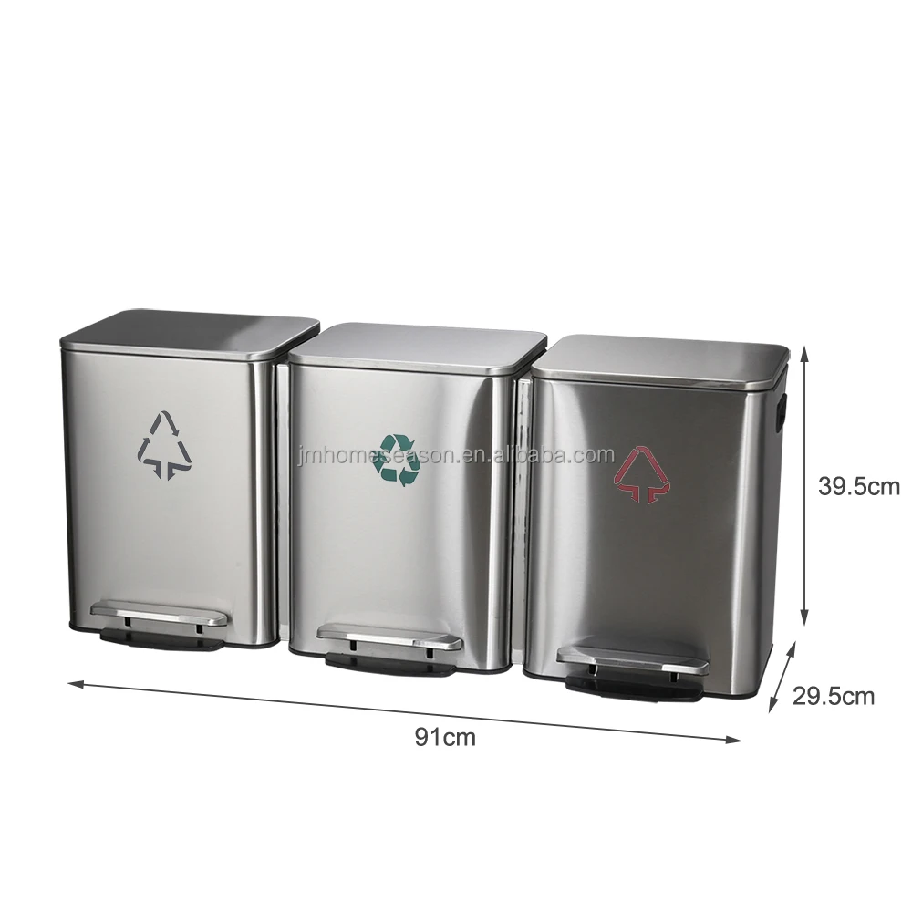 3 Compartment Recycling Bin - Eco-Friendly & Durable