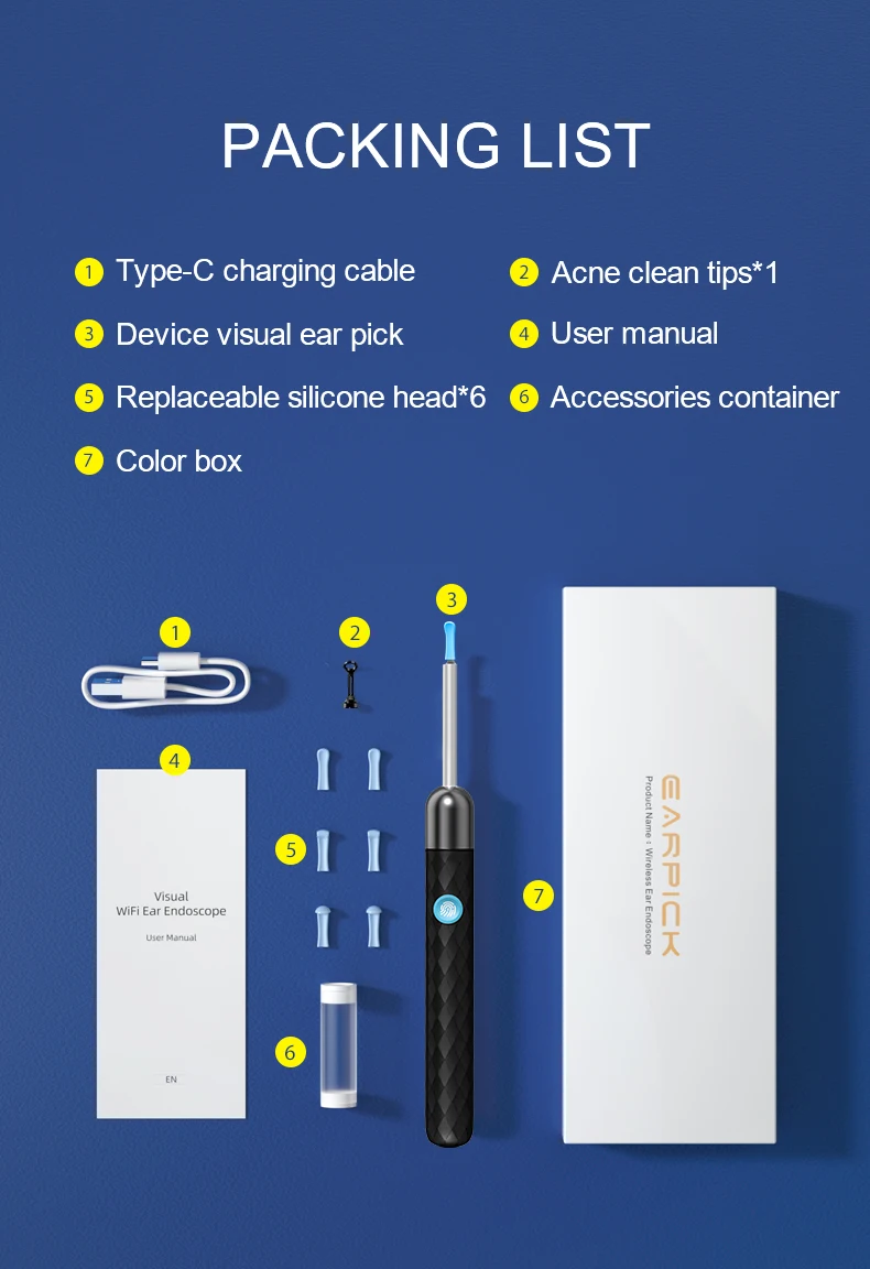 Acne Squeezing Remover Function Inskam X3 Visual Ear Spoon