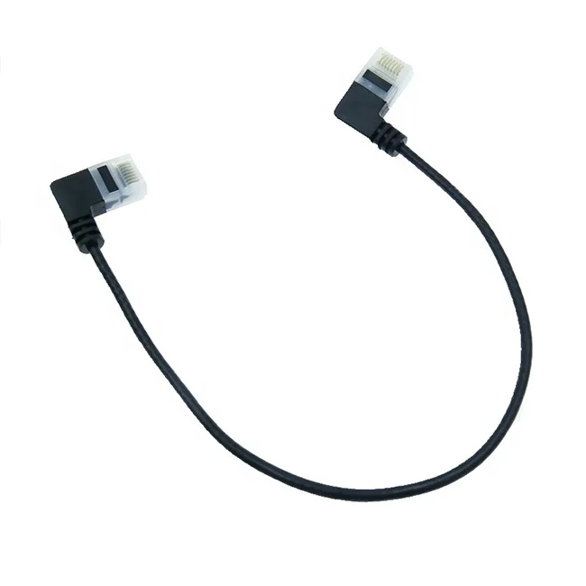 Original 90 Degree Slim Cat7 RJ45 Patch Cord Cable Cat7 32AWG Lan Patch ...