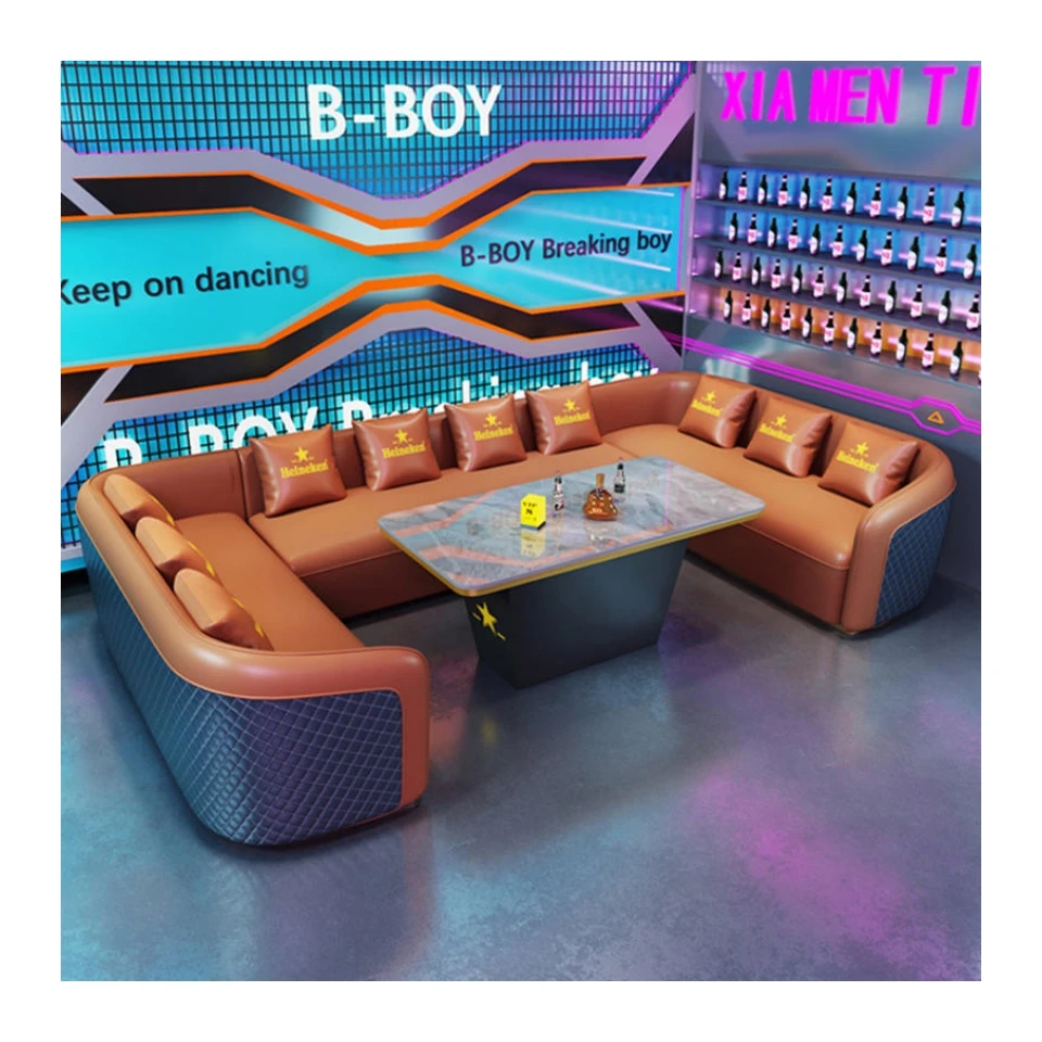 Luxury Booth Sofa Pu Leather Modern Vip Strip Night Club Bar Furniture Lounge Ktv Bar Sofa booth ...