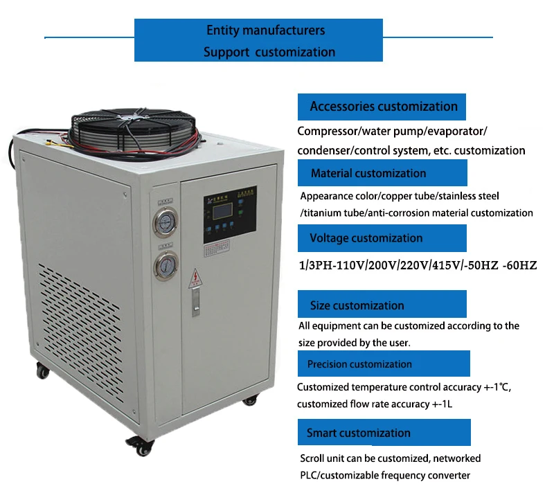 2.8KW Small Chiller Water Cooling System - High Productivity