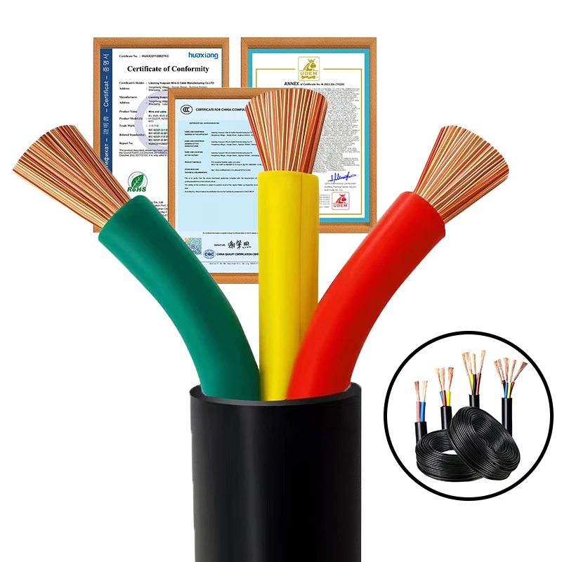 RVV Cable Flexible 3-Core 25mm Black 3x15mm2 PVC Copper