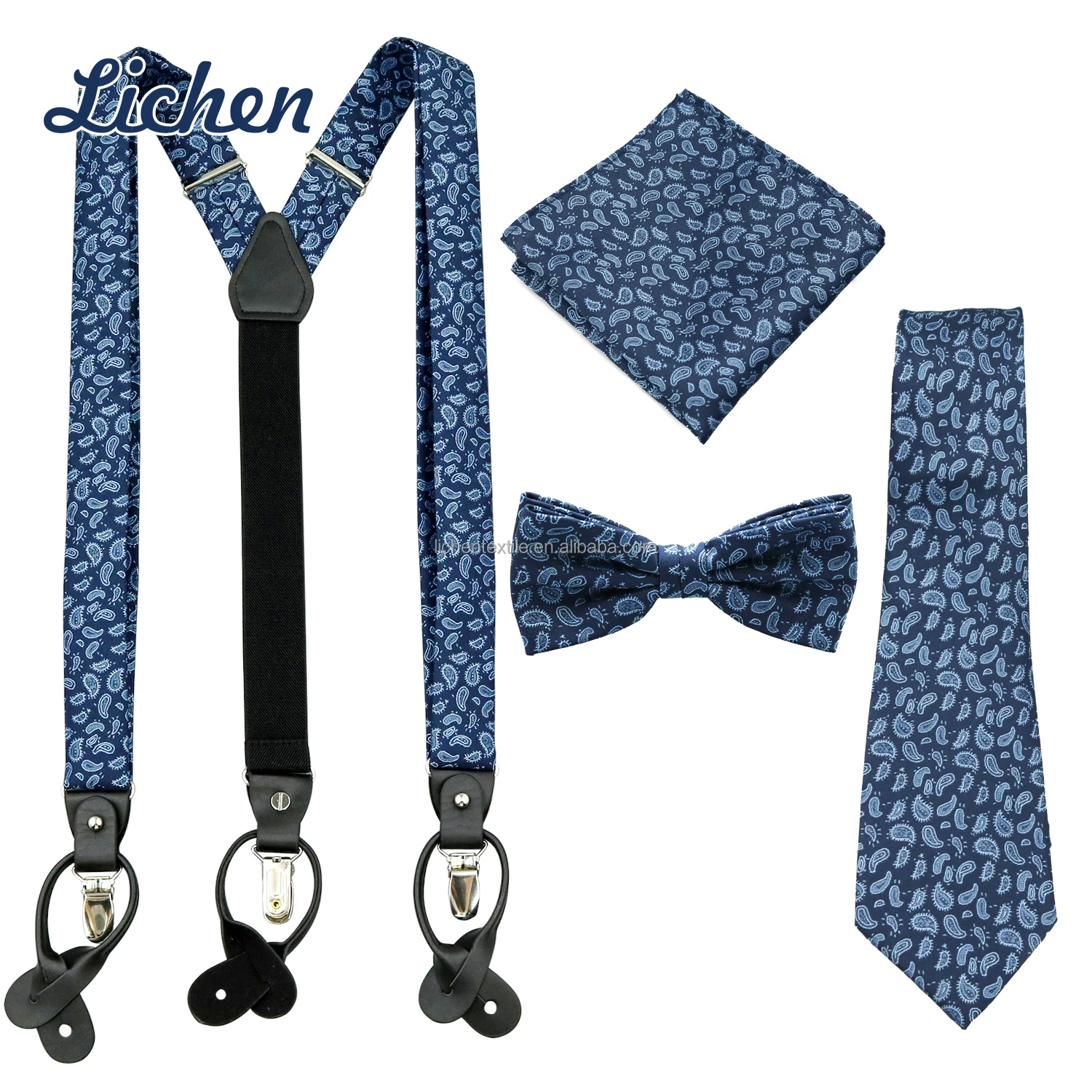 Mens Business Wedding Paisley Set Fashion Shape Designer Braces Elastic ...