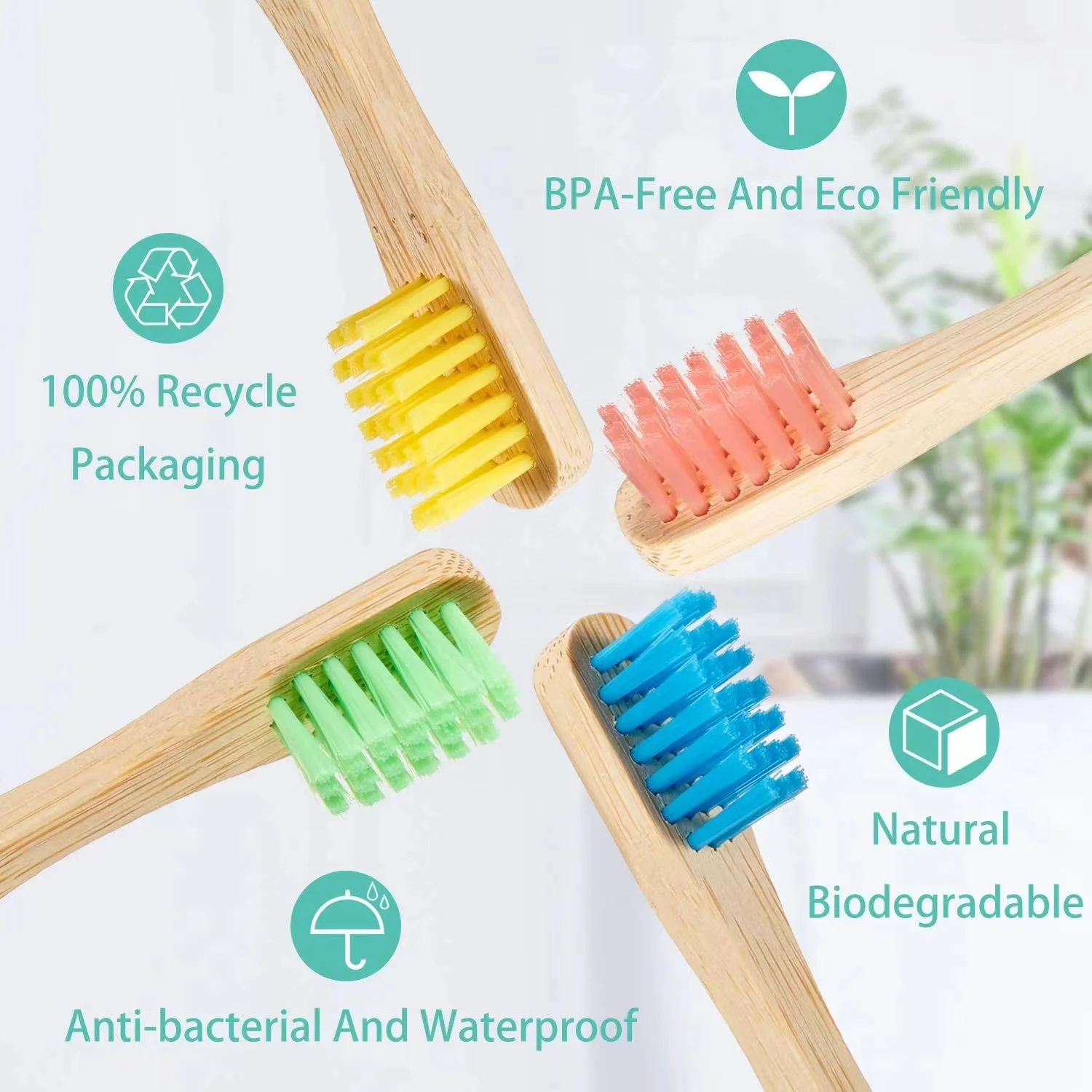 Eco-friendly Bamboo Toothbrush with Soft Charcoal Bristles