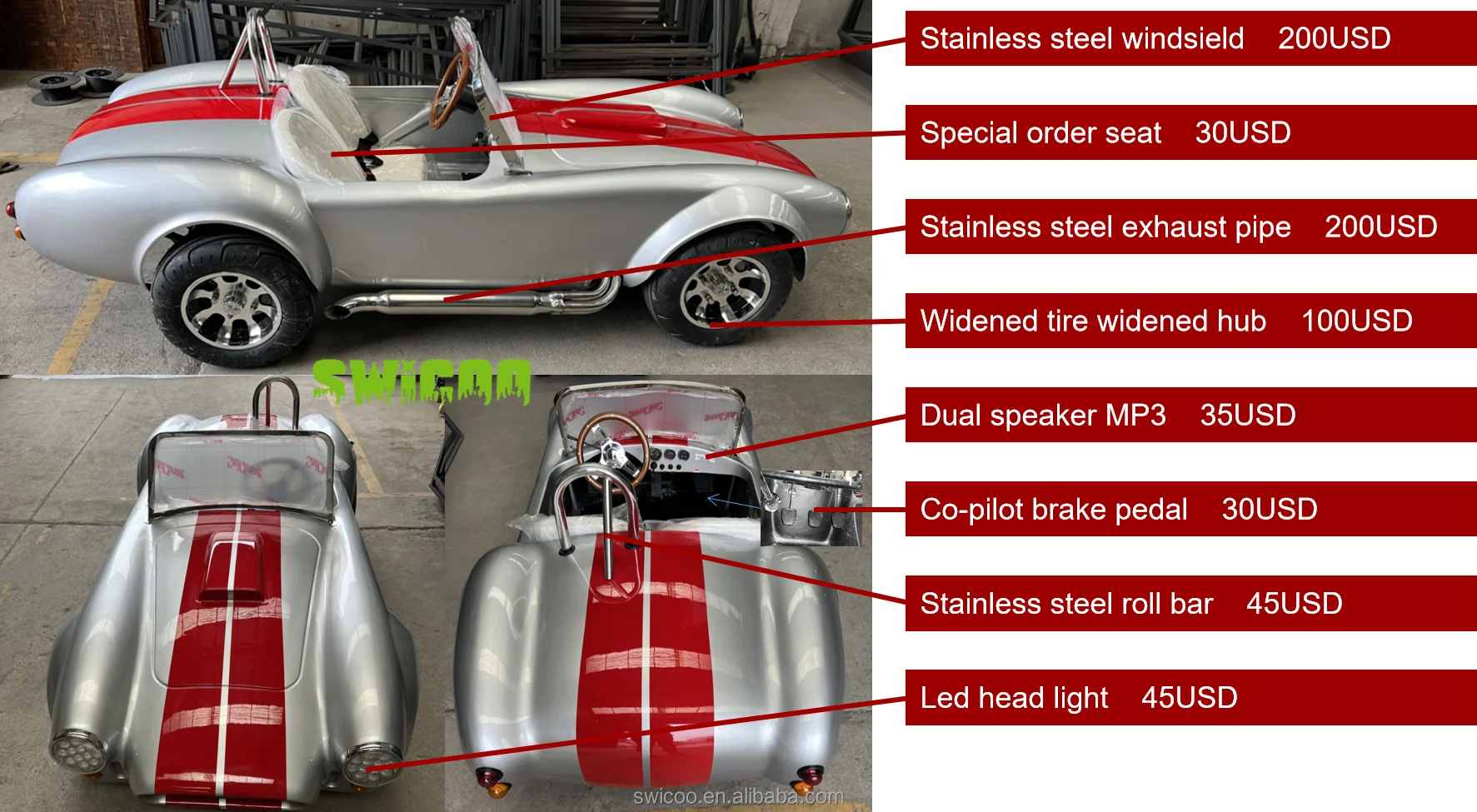 2200W Mini Cobra Car - Electric Classic Shelby Imitation