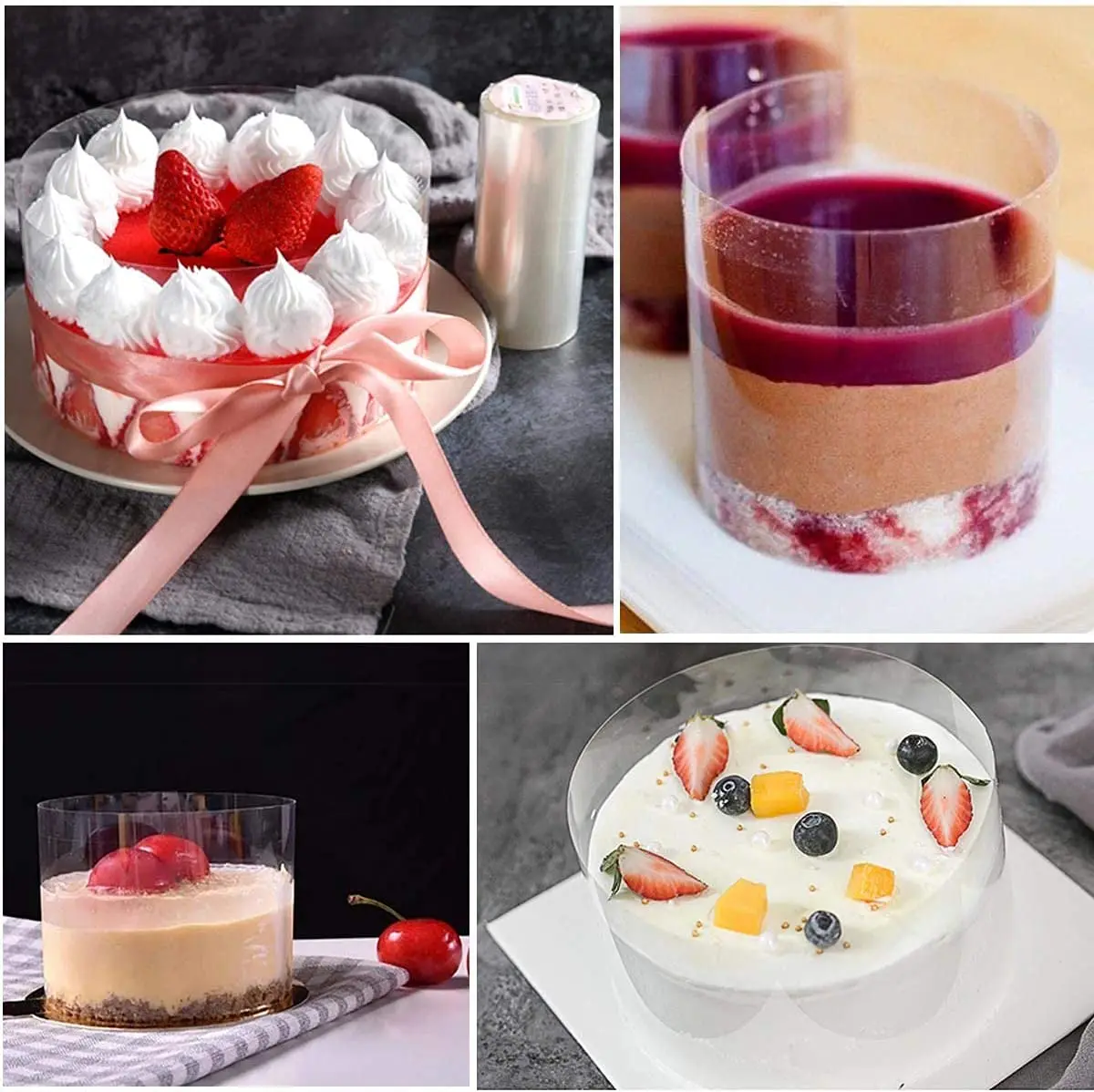 DIY Acetate Sheet Baking Transparent Mousse Cake Sheets Surrounding ...