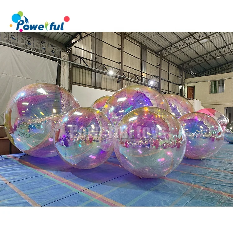 Rainbow Inflatable Mirror Ball Sphere/metallic Balls Inflatable PVC ...