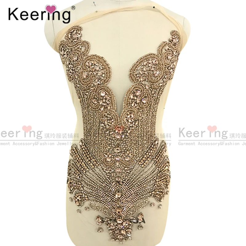 Full Body Rhinestone Applique Crystal Panel Fabric Appliques Sew On ...