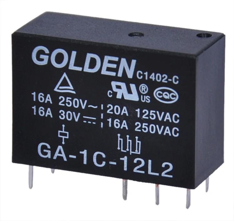 Golden 12V Relay - High-Quality Power Relay for PCB