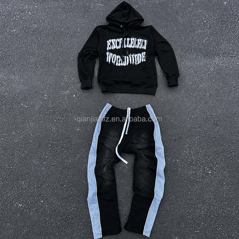Custom Applique Logo Casual Jogging Tracksuits For Men Streetwear ...