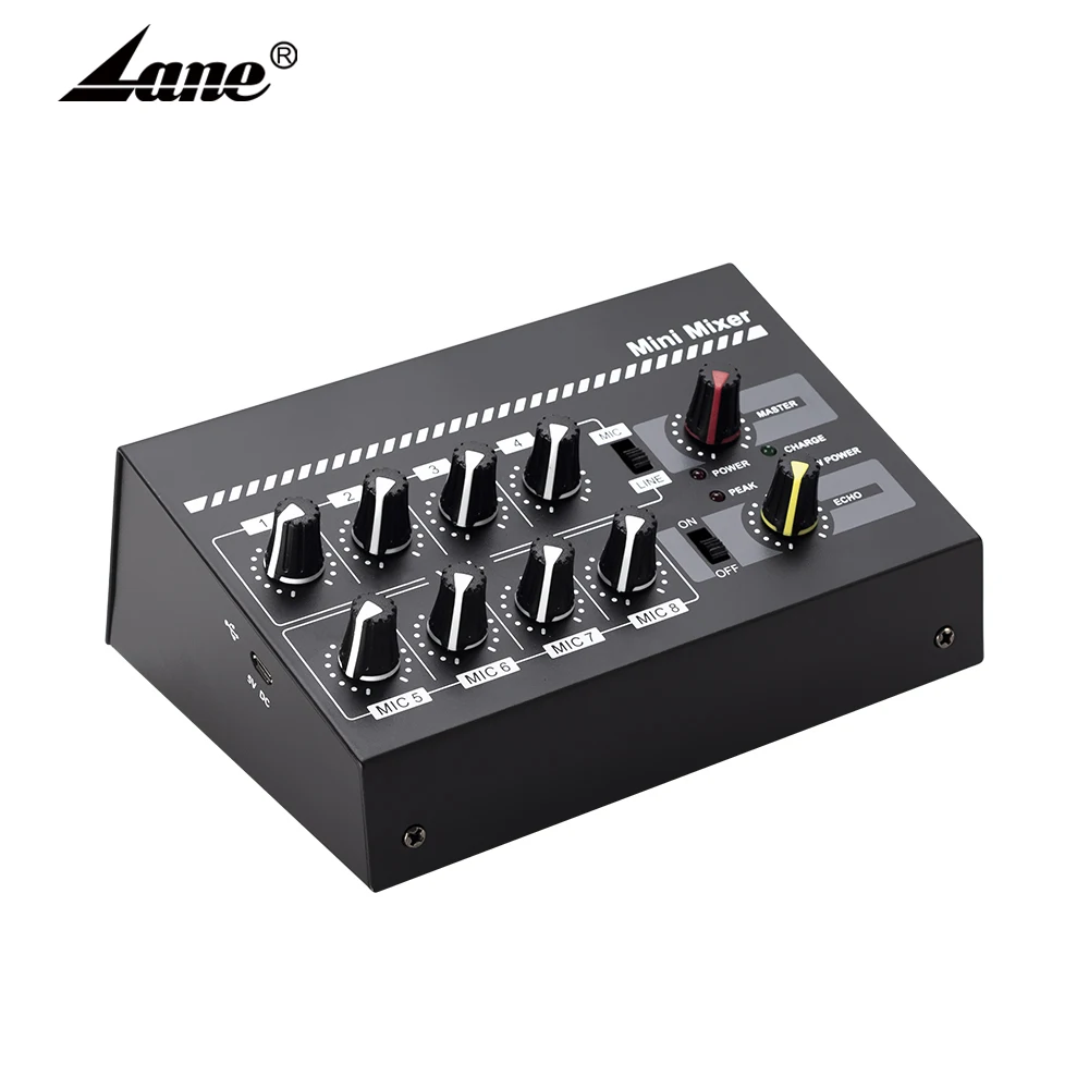 Lane M2 Mini Audio Mixer - 8 Channel USB Sound Card Interface for Home ...