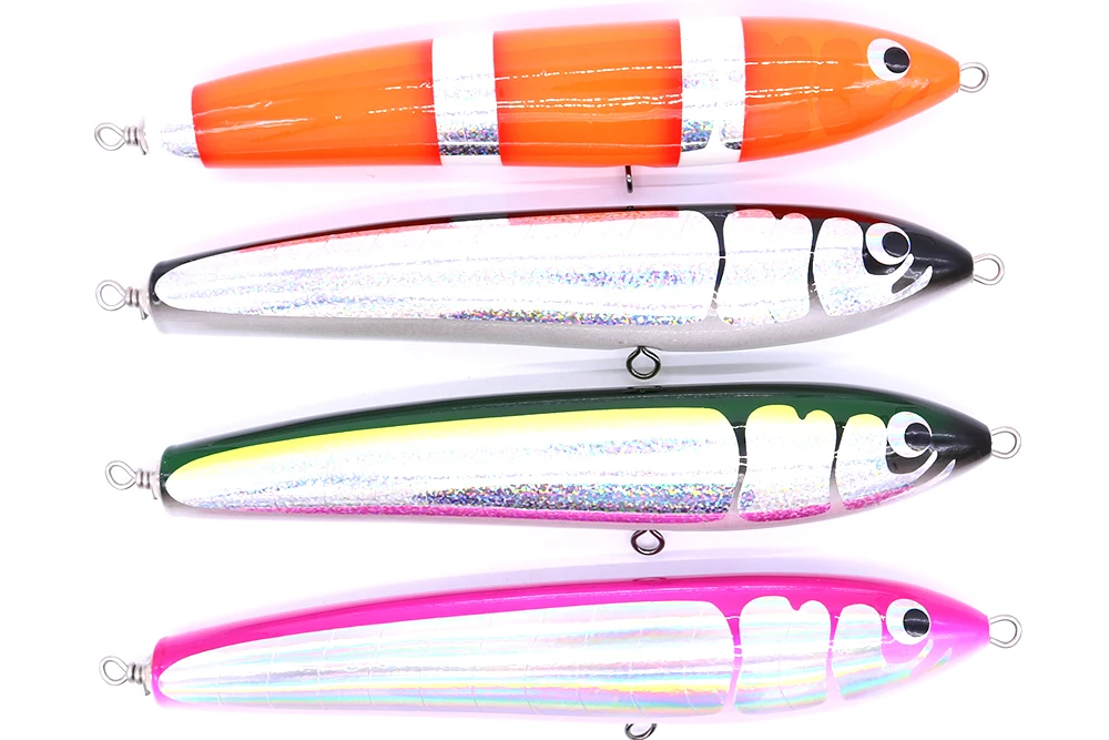 Wood Saltwater Lure 120g 25cm Handmade Fishing Wooden Lure Topwater ...