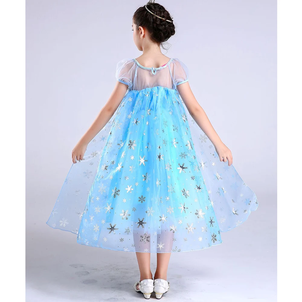Elegant Elsa Dress Cosplay Costume for Girls - Blue Elsa