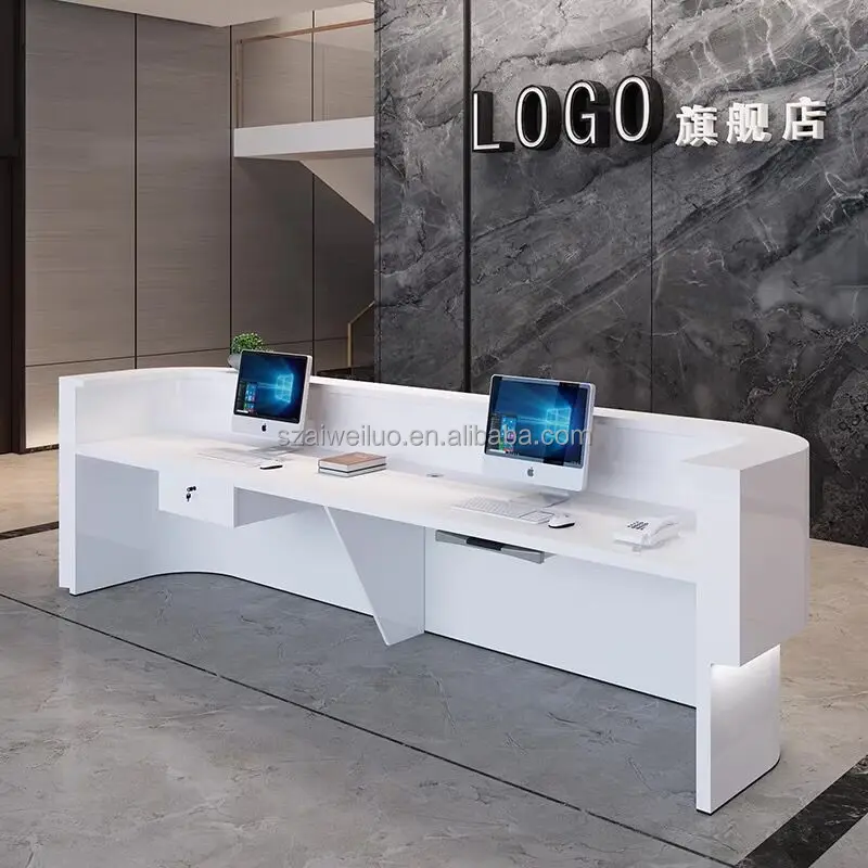 Luxury Reception Desk - Modern Hair Saloon Black Color