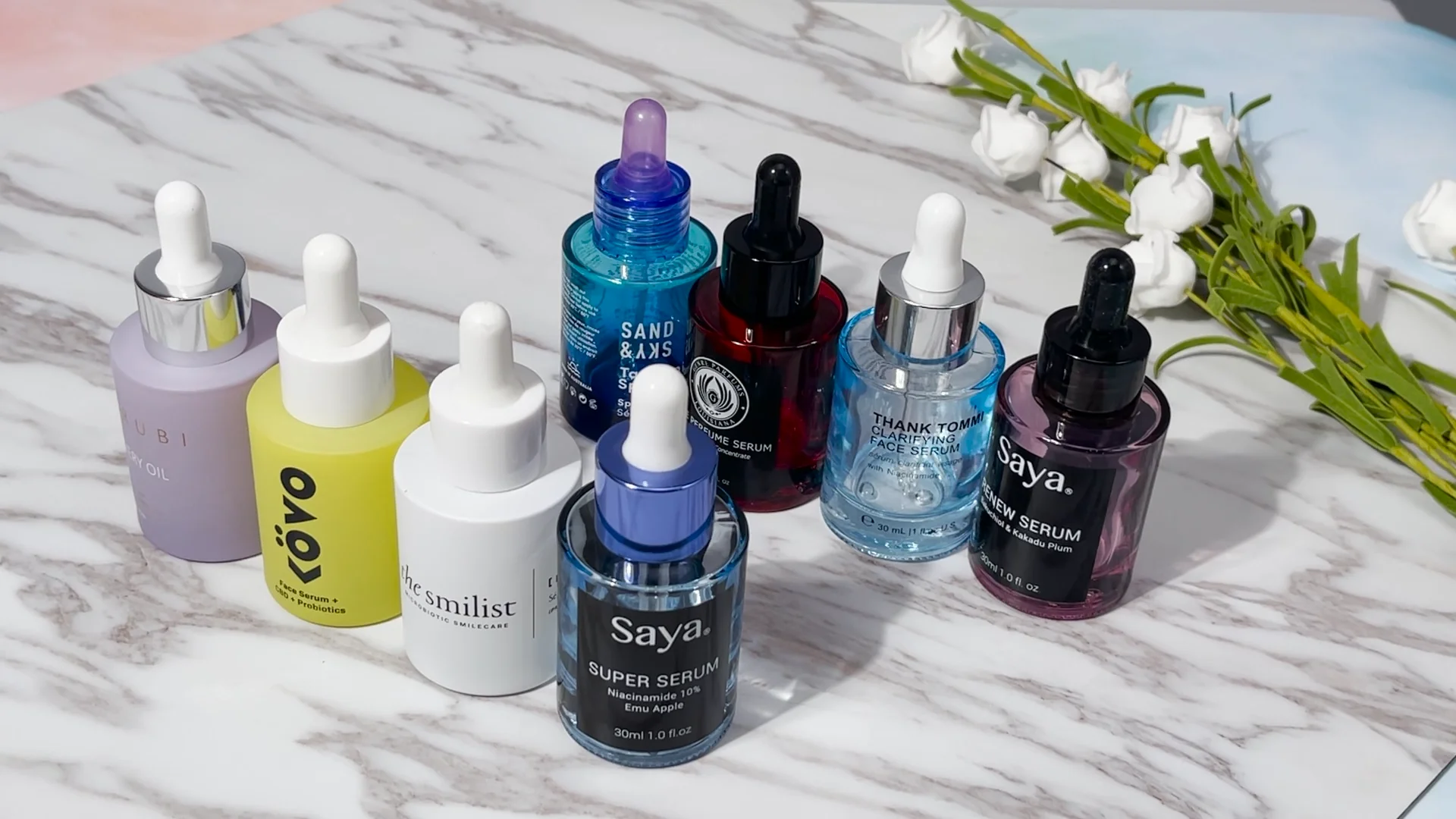 Luxury Colors Glass Dropper Bottle For Essential Oils 30ml Flat ...