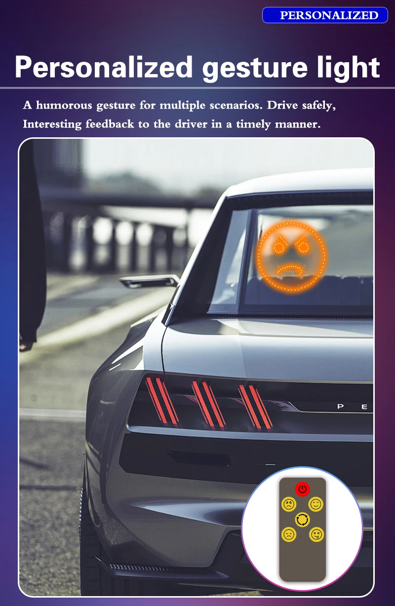 Factory Led Fun Expression Light Smiley Face Lamp Anti-rear-end Light ...