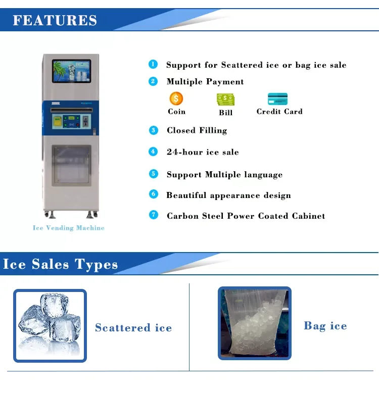 Commercial Outdoor Self Serve Ice Vending Machine Bag