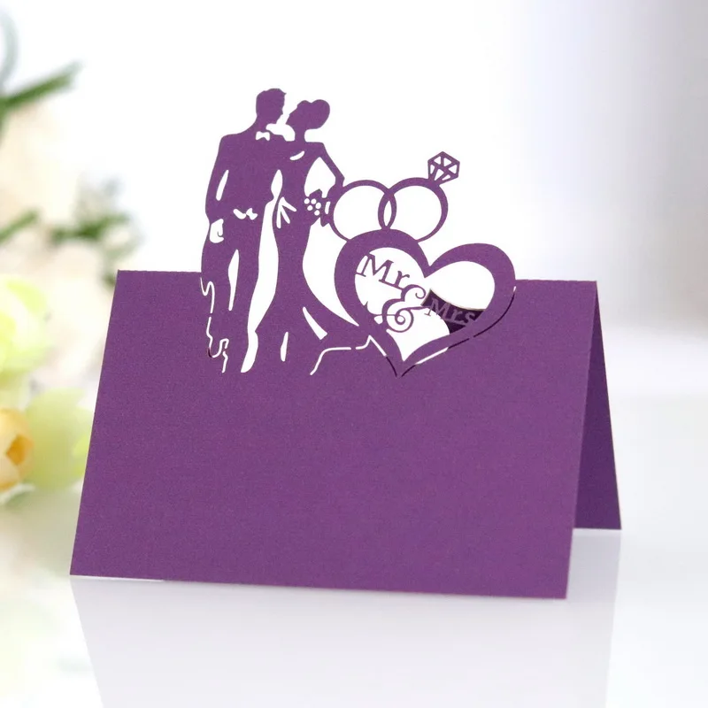 Bridal Mr Mrs Laser Cut Wedding Seating Card Party Favors Table Name ...