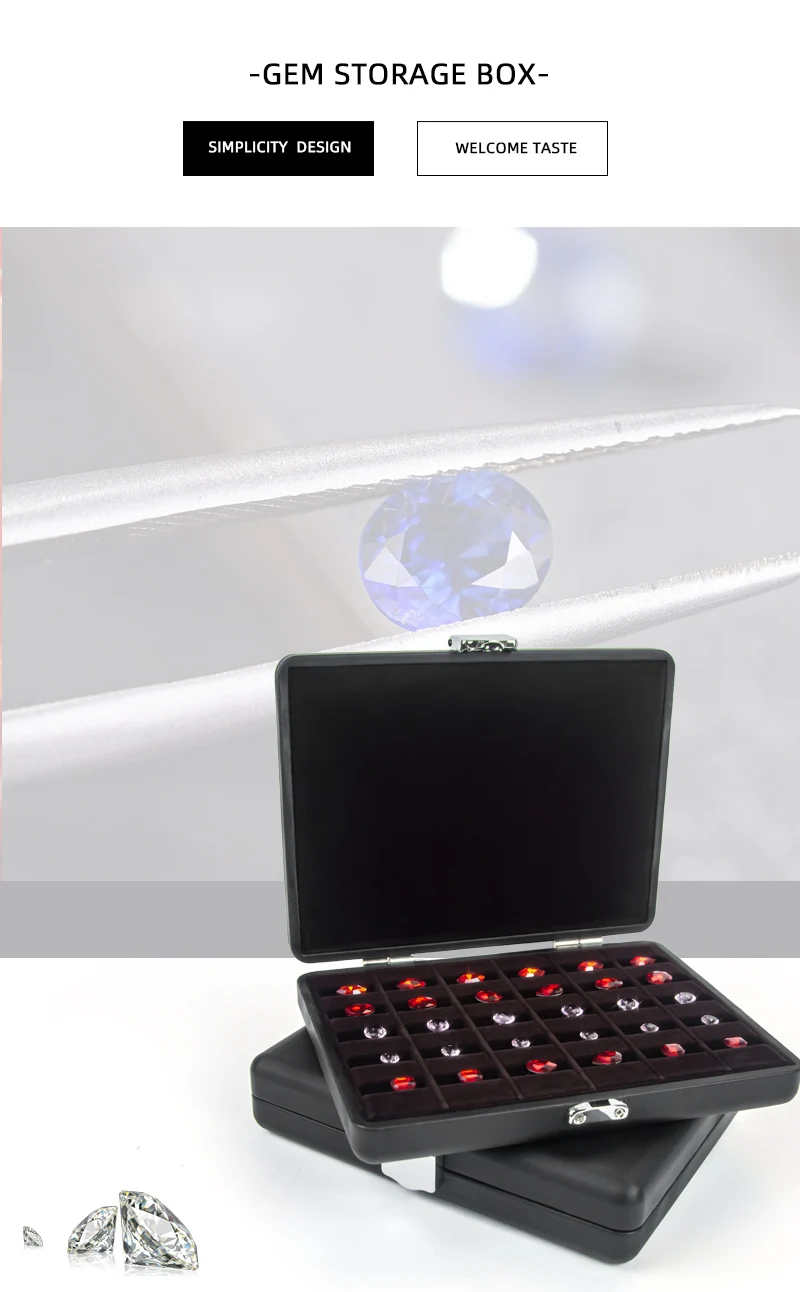 FORTE Custom logo Luxury Pu Gem Collection Box Large Diamond Packaging ...