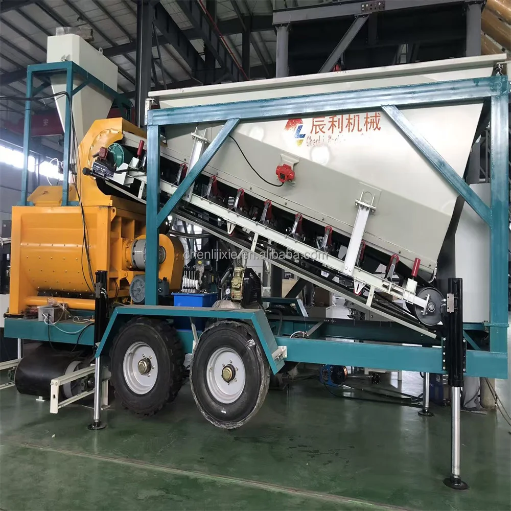 Small Simple and Compact Mobile Movable Concrete Mixing Plant Batching ...