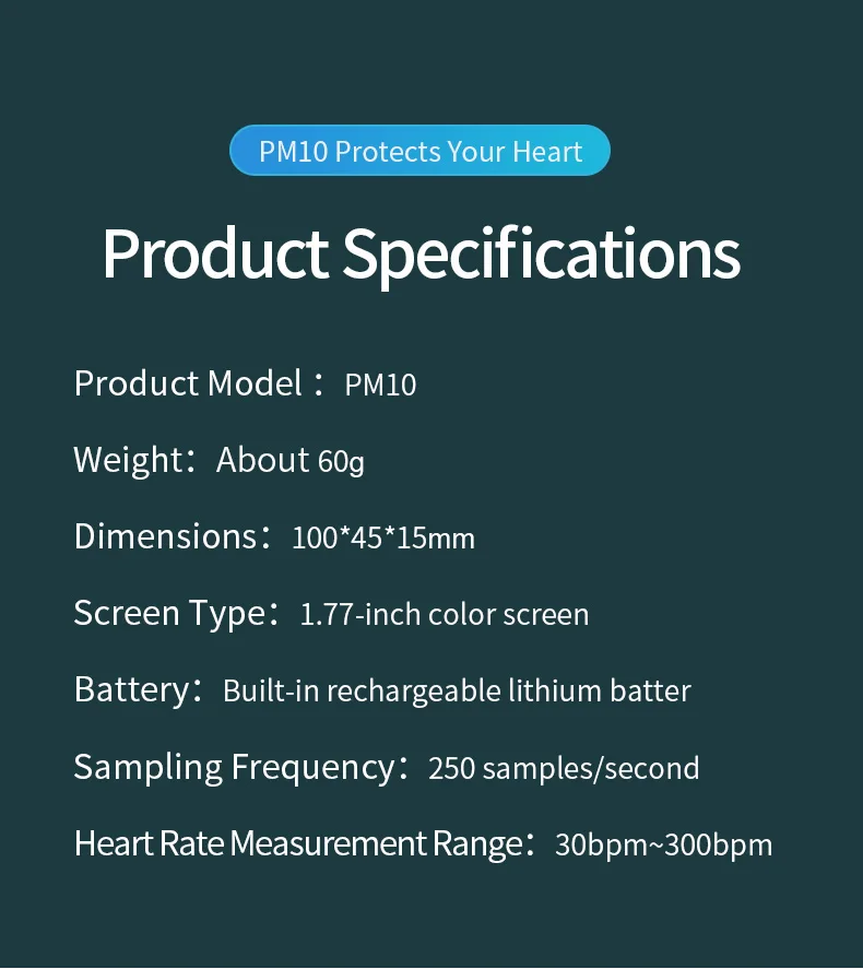 Portable ECG Monitor - CONTEC PM10 Home Heart Monitor