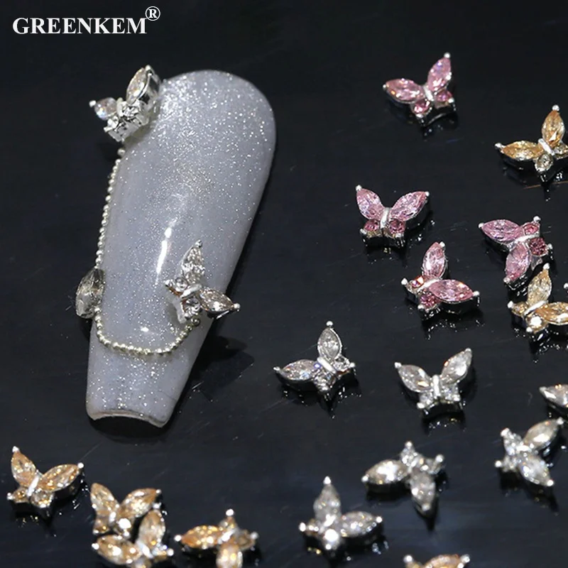 3 Colors Luxury Butterfly Nail Charms Hot Nail Art Jewelry 3d Butterfly ...