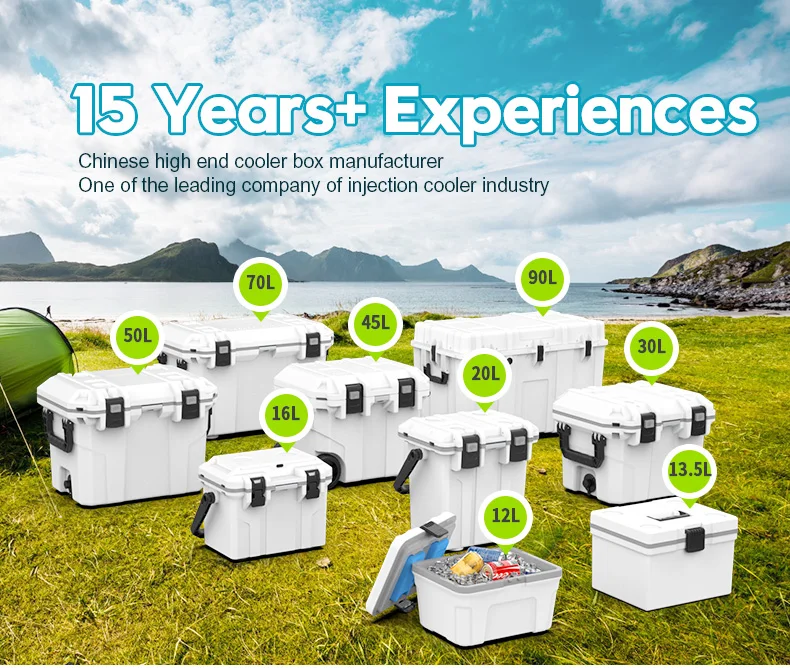 12l 13.5l 30l 50l 70l 90l Plastic Insulated Ice Cooler Outdoor Ice ...